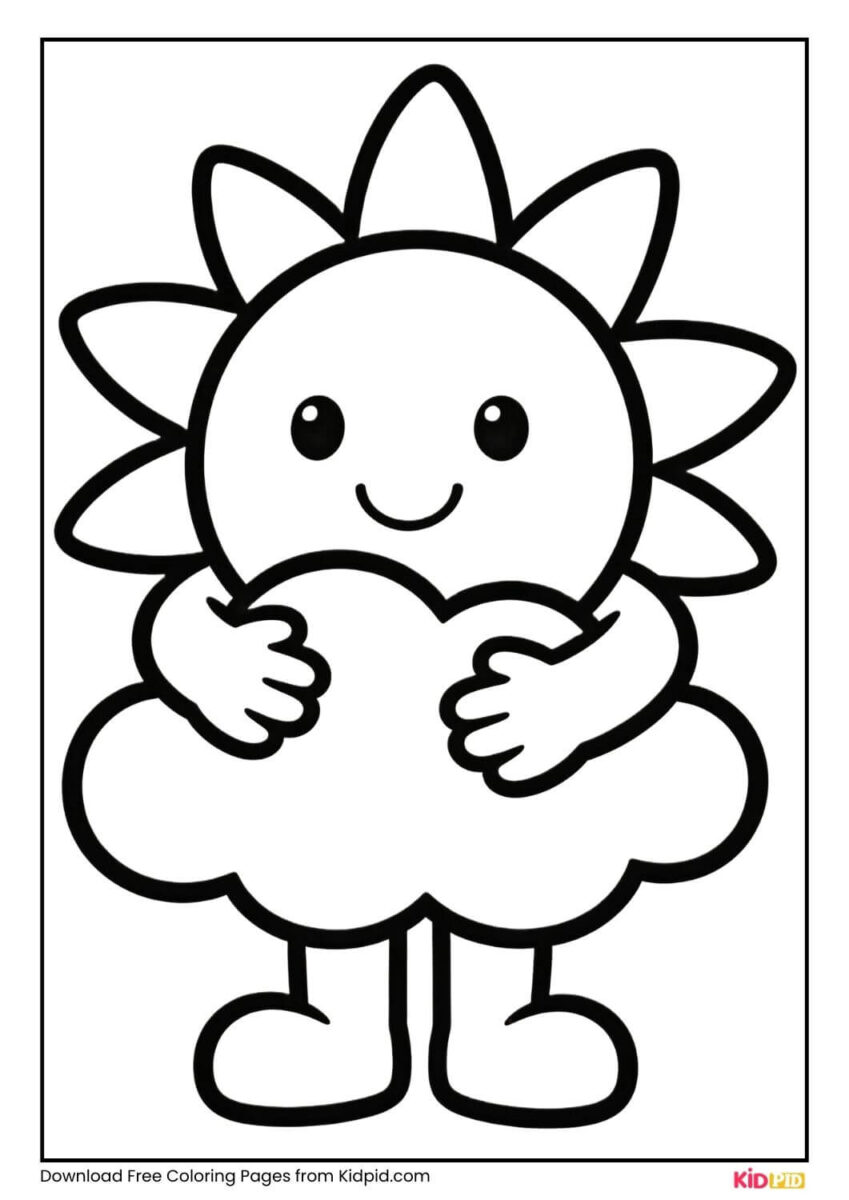 Printable Hugs and Kisses Coloring Page for Kids - Kidpid